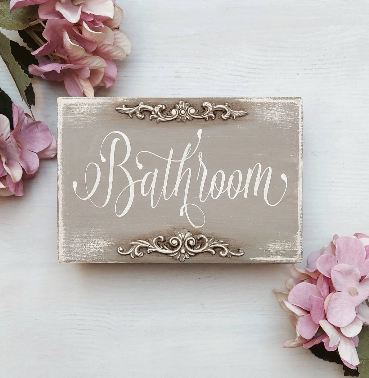 Bathroom Sign Small Reclaimed Wood Bathroom Decoration Rustic - Etsy