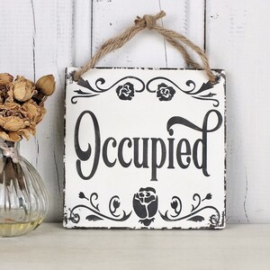Occupied Vacant Double Sided Wooden Sign, Toilet or Bathroom Door ...
