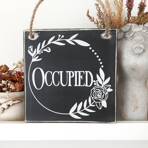 Vacant Occupied Sign, Bathroom Sign, Custom Little Sign, Toilet Wood ...