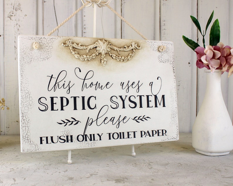 Septic system bathroom sign Sensative plumbing sign | Etsy