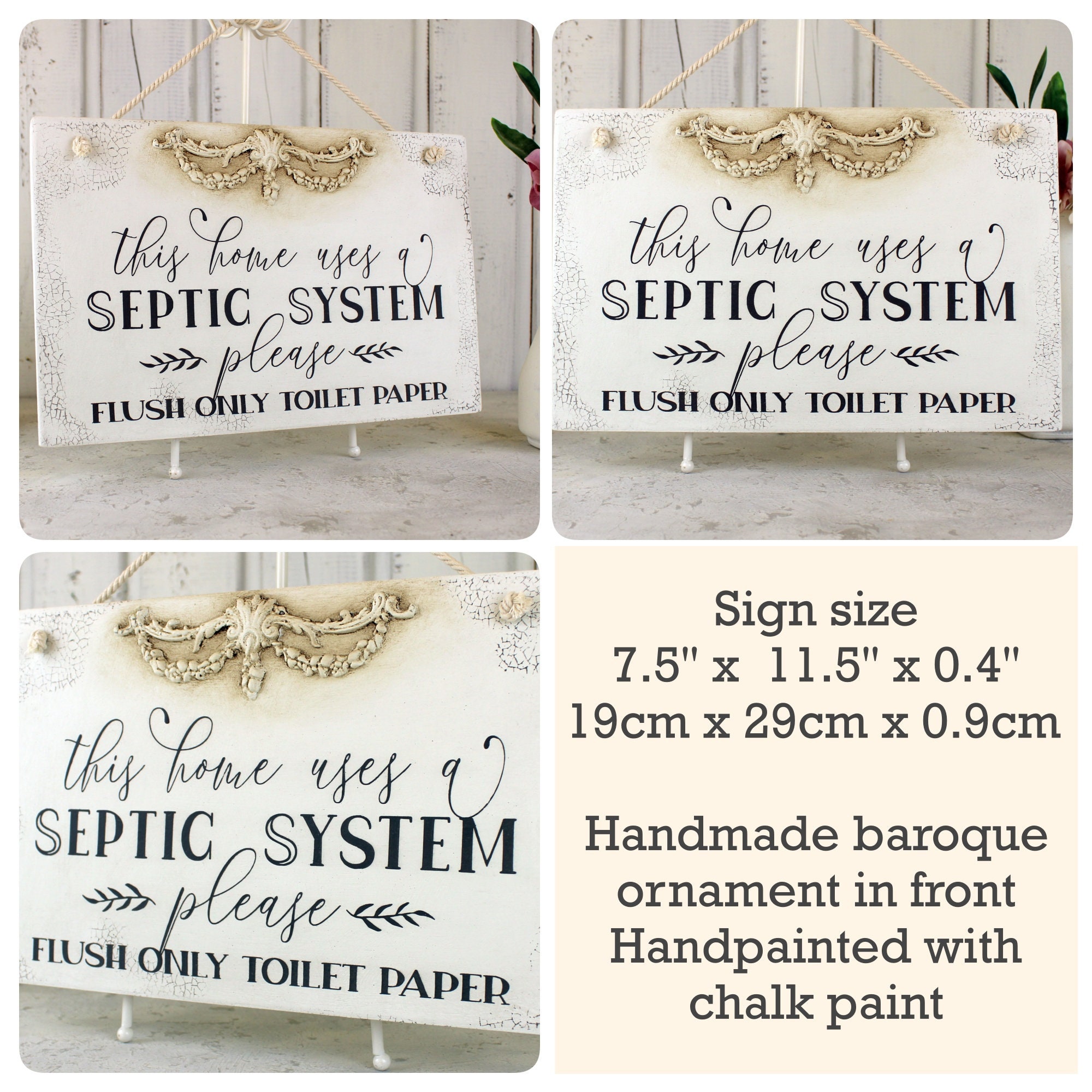 Septic system bathroom sign Sensative plumbing sign | Etsy