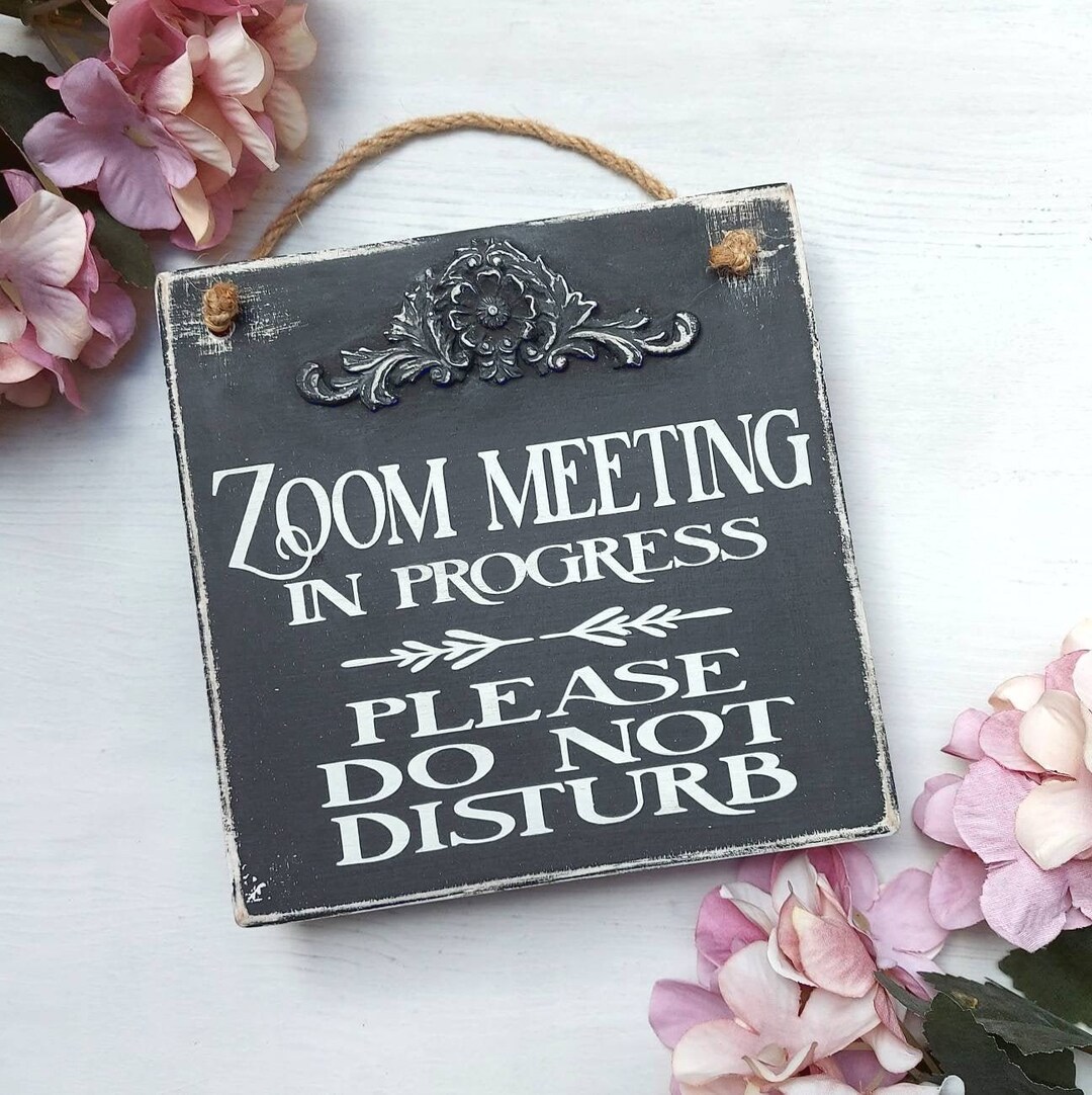 Zoom Meeting Sign, Do Not Disturb, Hanging Door Sign, Custom Business ...