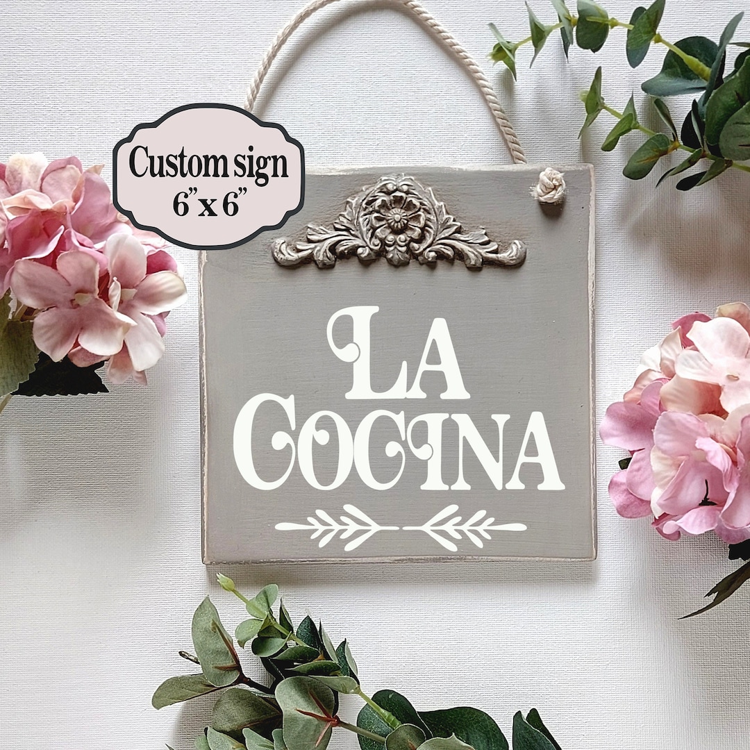 La Cocina Sign, Spanish Sign, Custom Wood Sign, Door Hanger ...