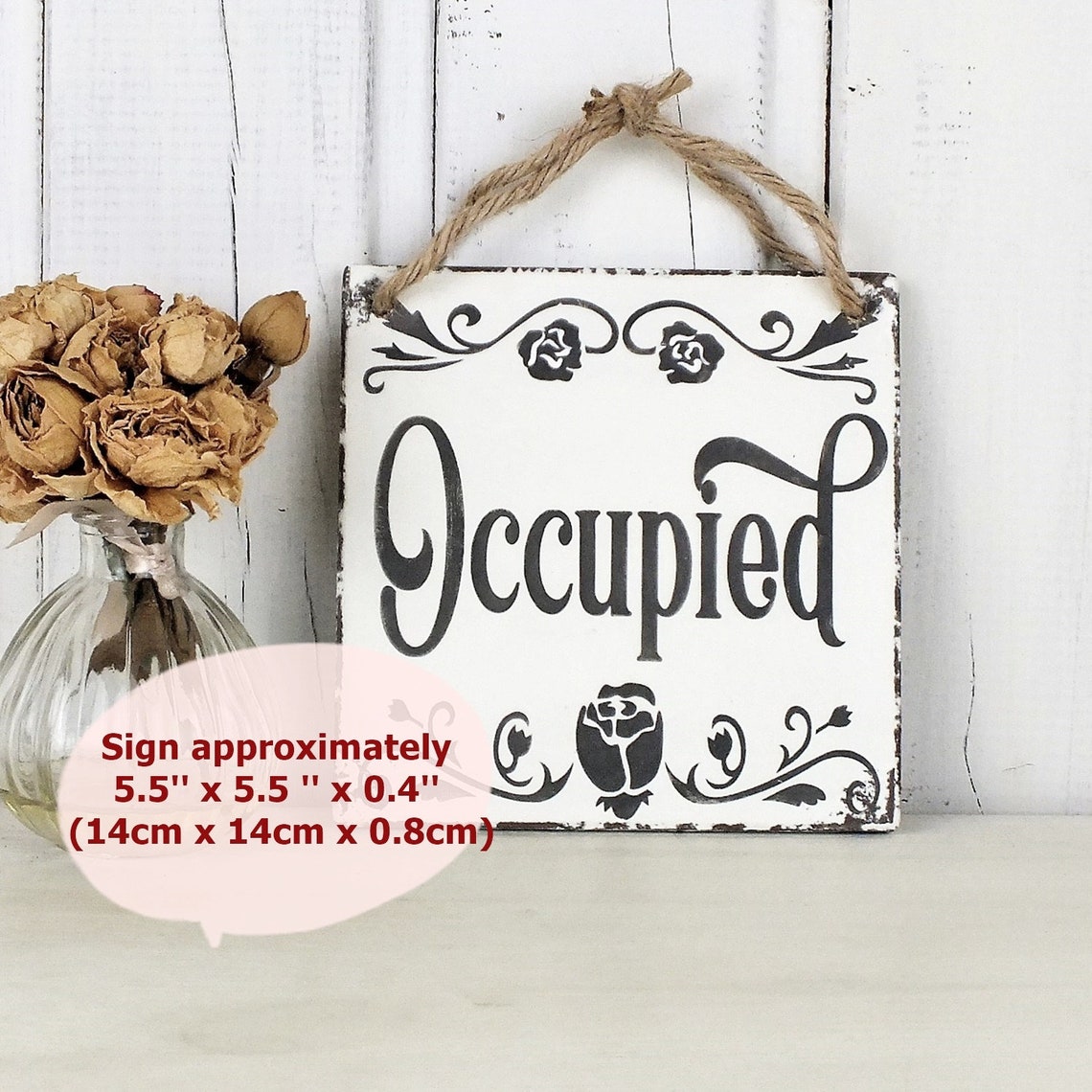 Occupied Vacant Double Sided Wooden Sign Toilet or Bathroom - Etsy