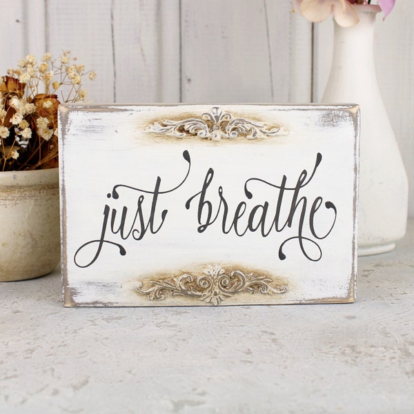 Just Breathe Sign - Etsy