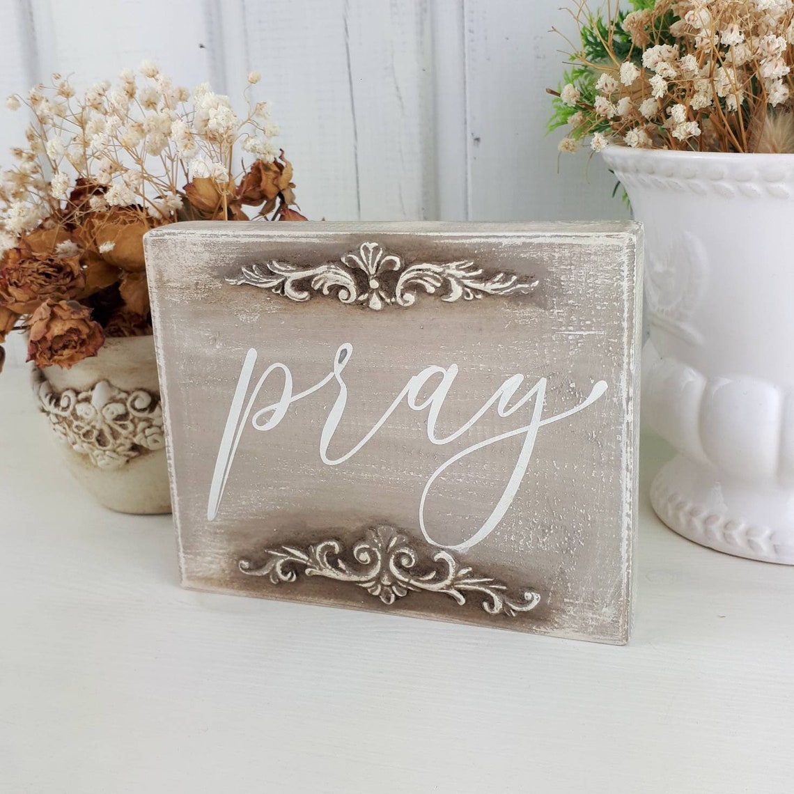 Pray Sign Mini Farmhouse Decor Prayer Wood Sign Bible Verse - Etsy