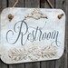 Restroom Wood Sign, Farmhouse Cottage Door Signs, French Chic Door ...