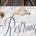 Restroom Wood Sign, Farmhouse Cottage Door Signs, French Chic Door ...