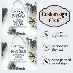 Septic Sign for Bathroom, Please Do Not Flush Toilet Paper, Septic Tank ...