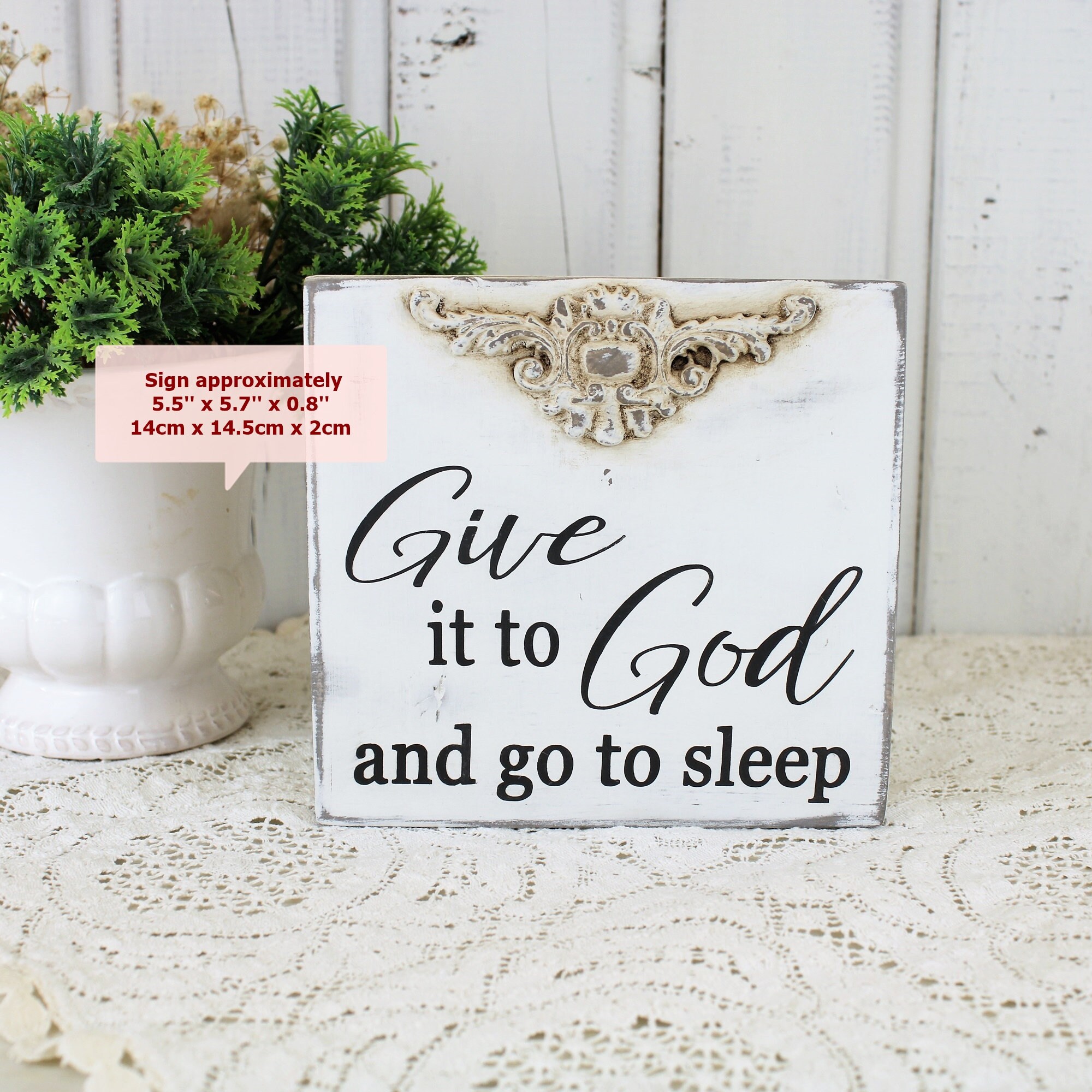 Give It to God and Go to Sleep Sign Farmhouse Bedroom Wood - Etsy