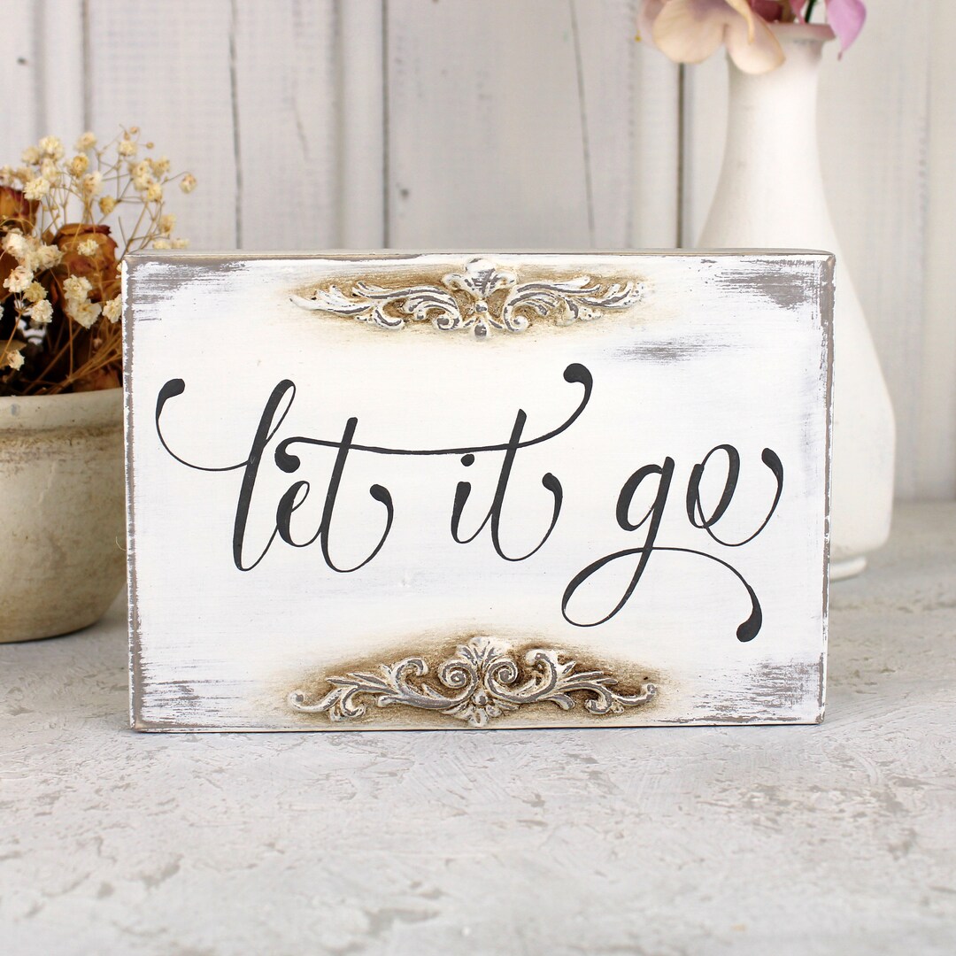 Let It Go Small Wood Sign, Frozen Party Decor, Wooden Block ...
