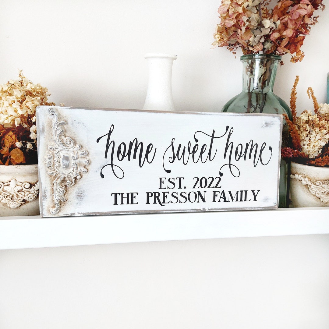 Personalized Home Sweet Home Sign With Family Last Name and Established ...