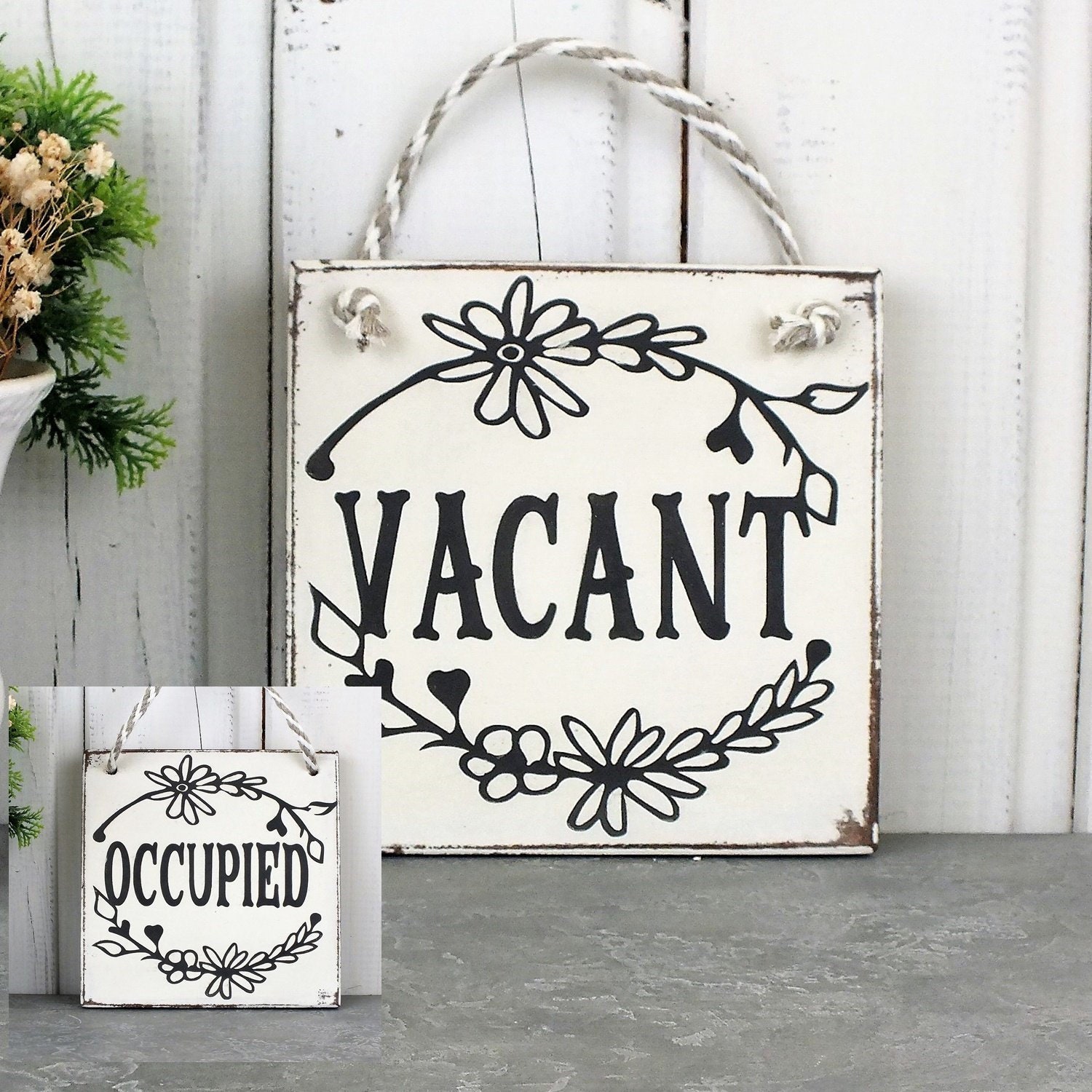 Rustic Vacant Occupied Wood Sign, Farmhouse Bathroom Decor - Etsy UK