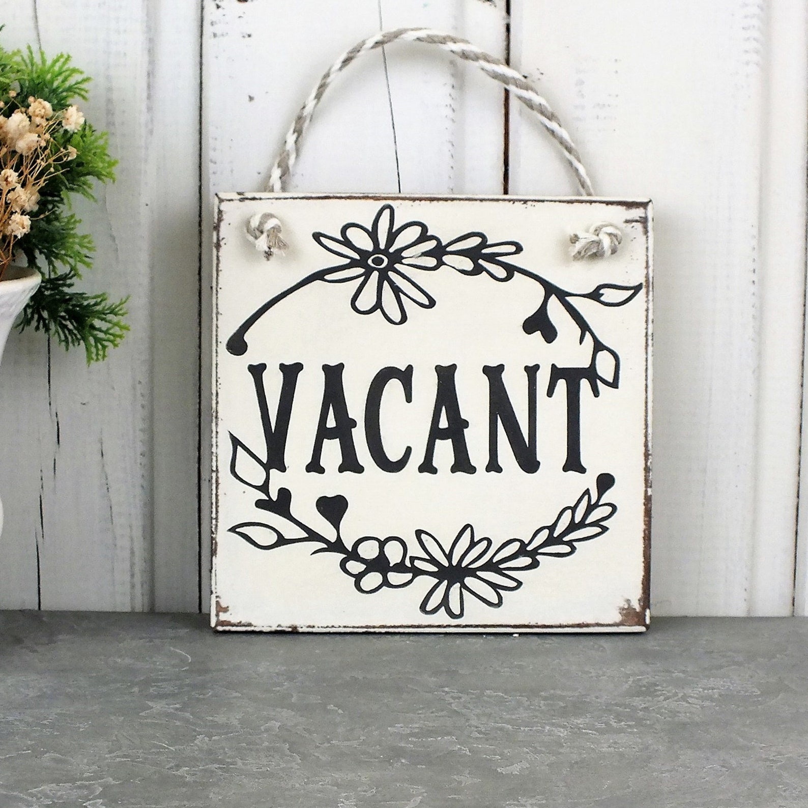 Vacant Occupied Toilet Door Sign Rustic Bathroom Wood Plaque - Etsy