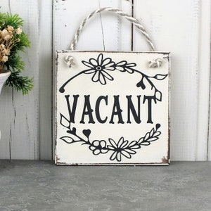 Vacant Occupied Toilet Door Sign, Rustic Bathroom Wood Plaque, Hanging ...