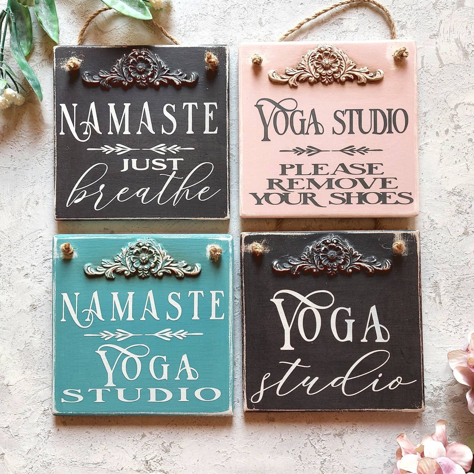 Yoga Studio Sign Yoga in Session Namaste Wood Sign | Etsy