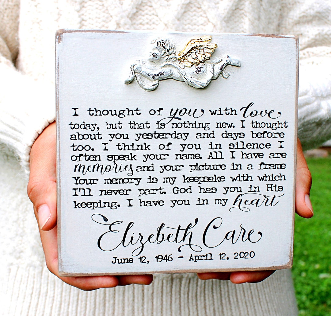 Personalized Memorial Sign With Angel, Sympathy Gift - Etsy