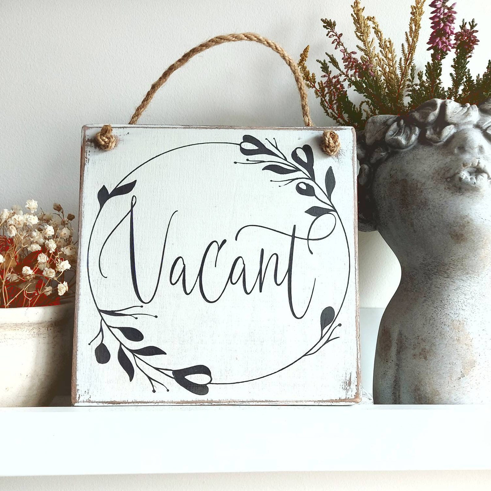 Vacant Occupied Sign, Bathroom Door Hanger, Farmhouse Wood Sign - Etsy