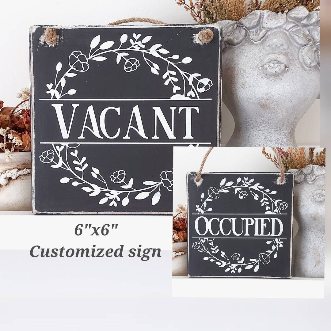 Occupied Sign, Vacant Occupied Sign for Bathroom, Double Sided Custom ...