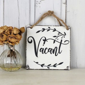 Toilet Door Plaque, Occupied Vacant Double Sided Bathroom Sign ...