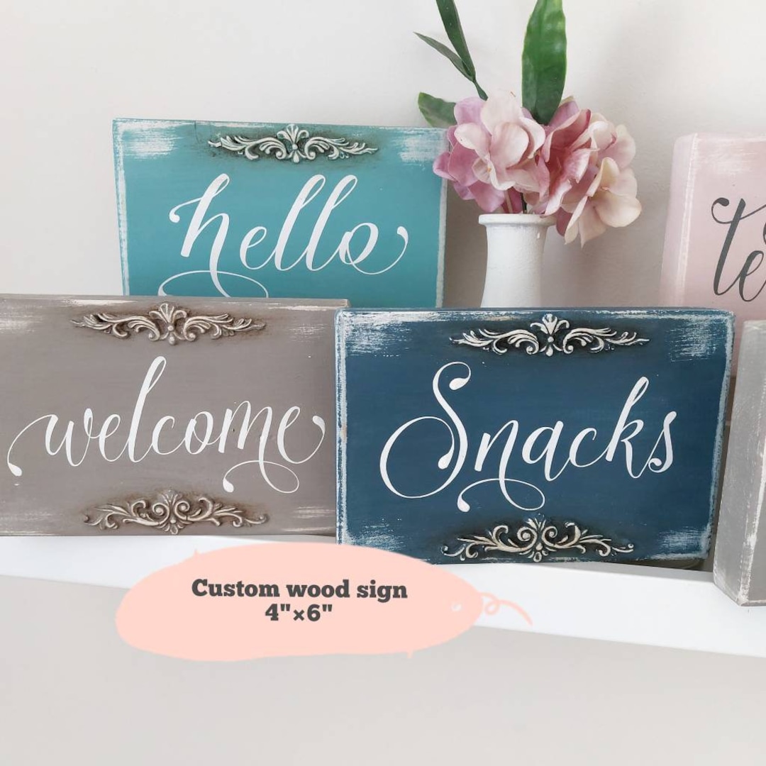 Custom Kitchen Signs, Mini Signs for Tiered Tray or Shelf - Etsy