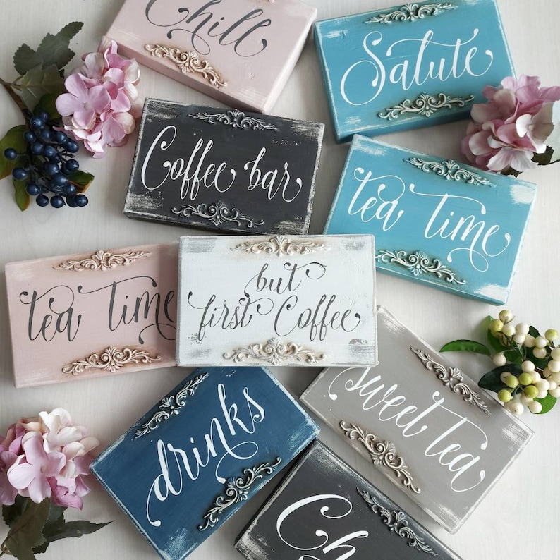 French Country Custom Wood Sign, Personalized Kitchen Wood Block ...