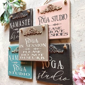 Yoga Studio Sign, Yoga in Session, Namaste Wood Sign, Meditation Room ...