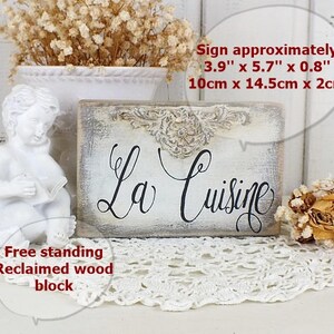 La Cuisine French Kitchen Sign Small Old Style Reclaimed Wood Home ...