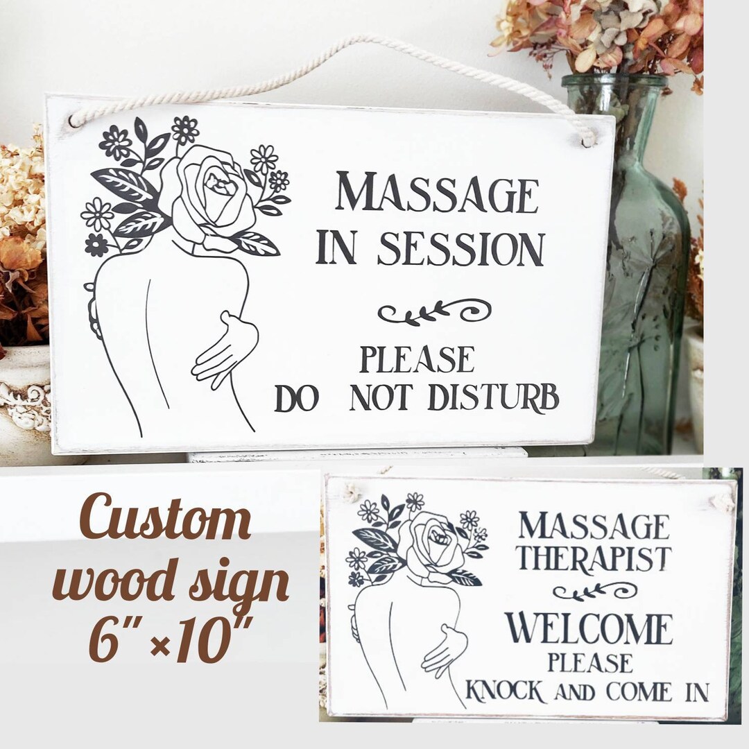 Massage Therapist Sign Double Sided Custom Wood Sign Personalized Business Door Plaque