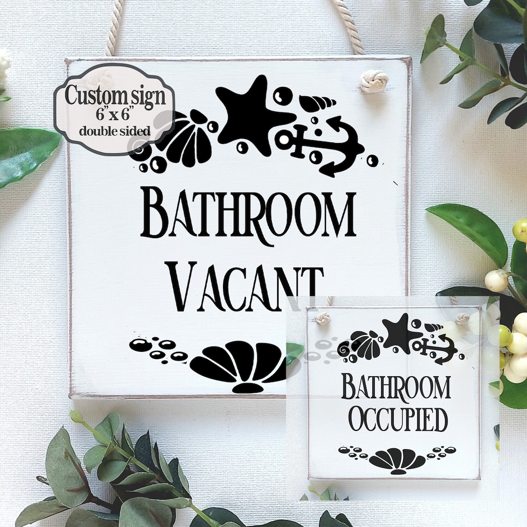 Bathroom Vacant Sign, Bathroom in Use Sign, Farmhouse Hanging Custom ...