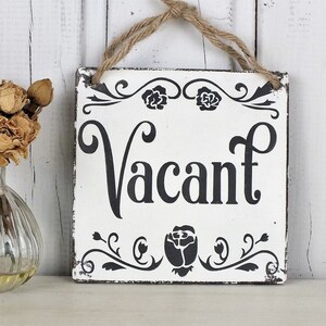Occupied Vacant Double Sided Wooden Sign, Toilet or Bathroom Door ...