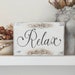 Relax Sign, Bathroom Decor, Wooden Spa Sign Shabby Chic Decor Vintage ...