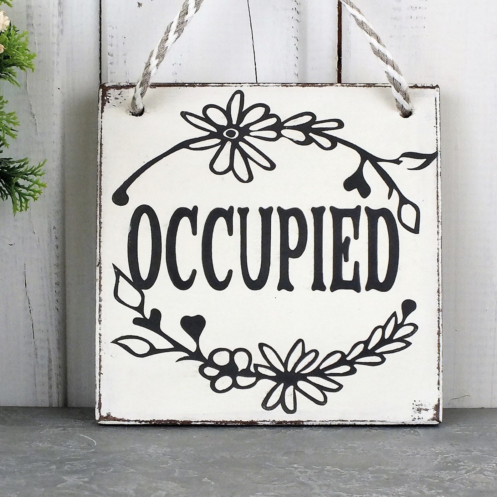 Vacant Occupied Toilet Door Sign Rustic Bathroom Wood Plaque - Etsy