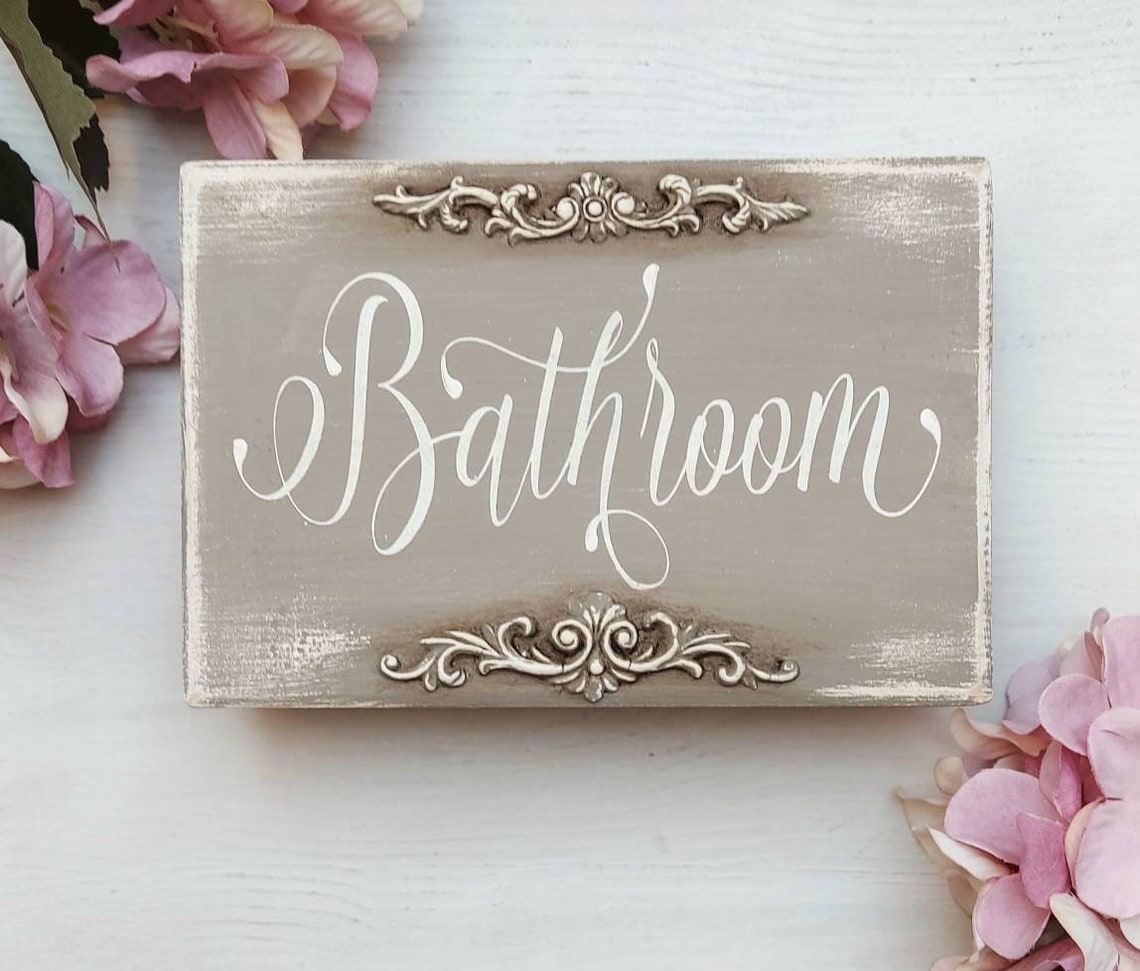 Bathroom Sign Small Reclaimed Wood Bathroom Decoration Rustic - Etsy