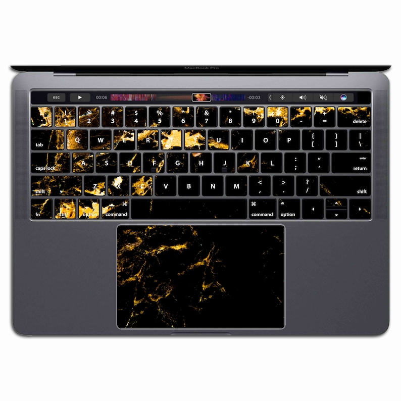 Marble Macbook Keyboard Sticker Black Vinyl Macbook Keypad - Etsy