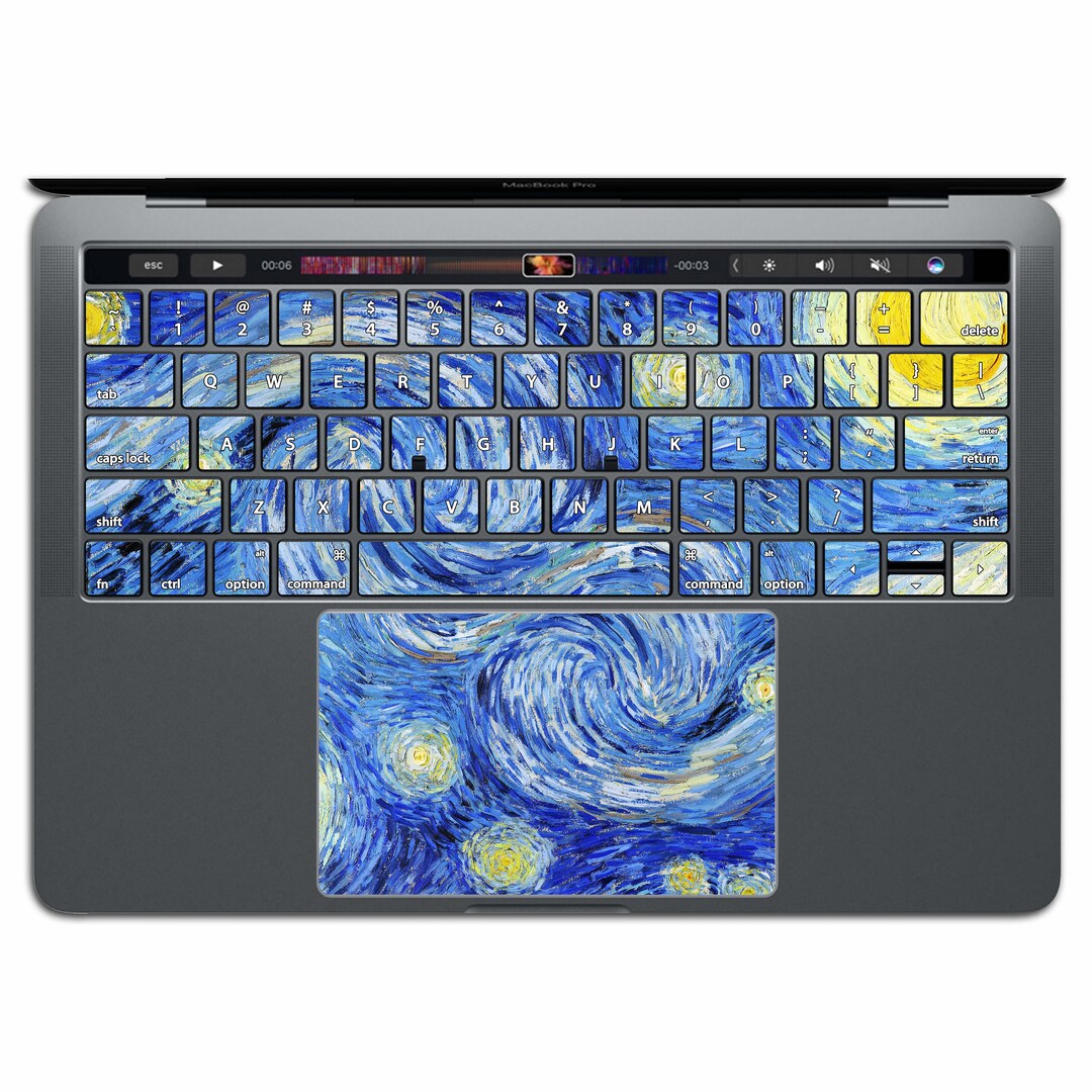 MacBook Keyboard Decals Starry Night MacBook Sticker Van Gogh Keys ...