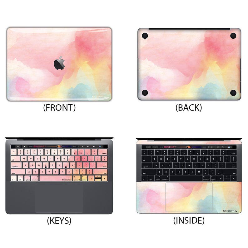 Watercolor Macbook Skin Pink Paint Macbook Decal Macbook - Etsy