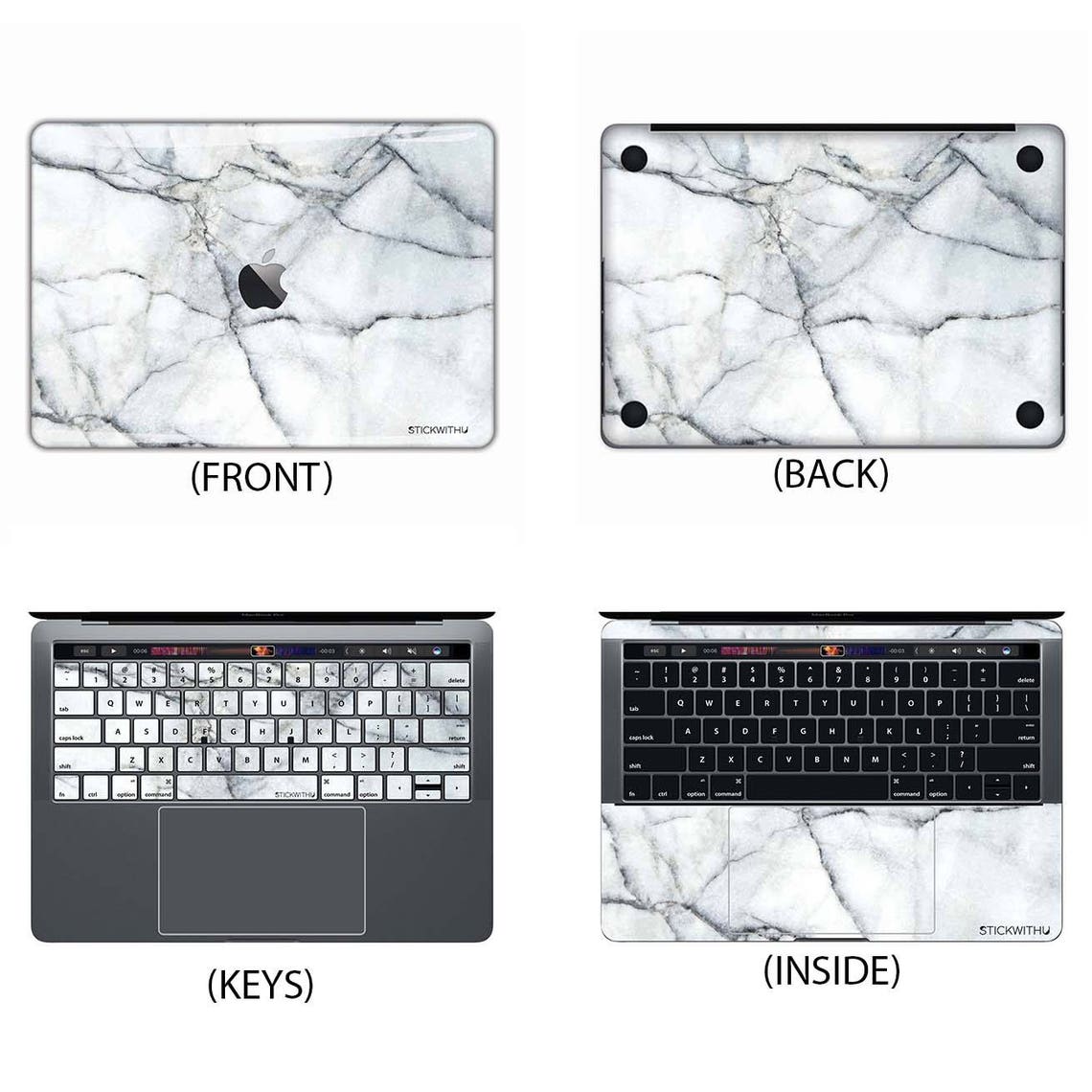 White Marble MacBook Skin Marble MacBook Decal Marble MacBook Sticker ...