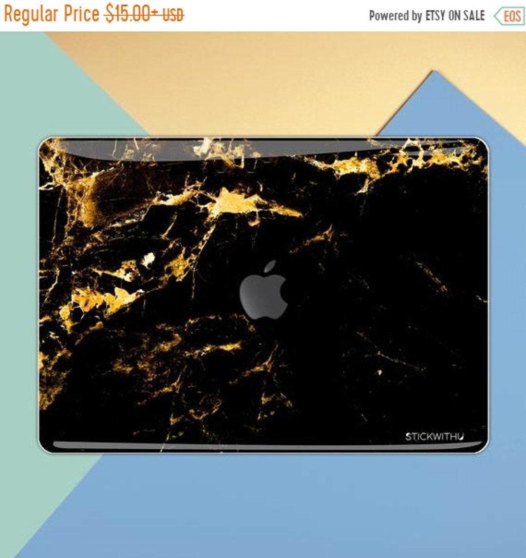 Black Marble MacBook Skin Gold Marble MacBook Decal MacBook Sticker ...