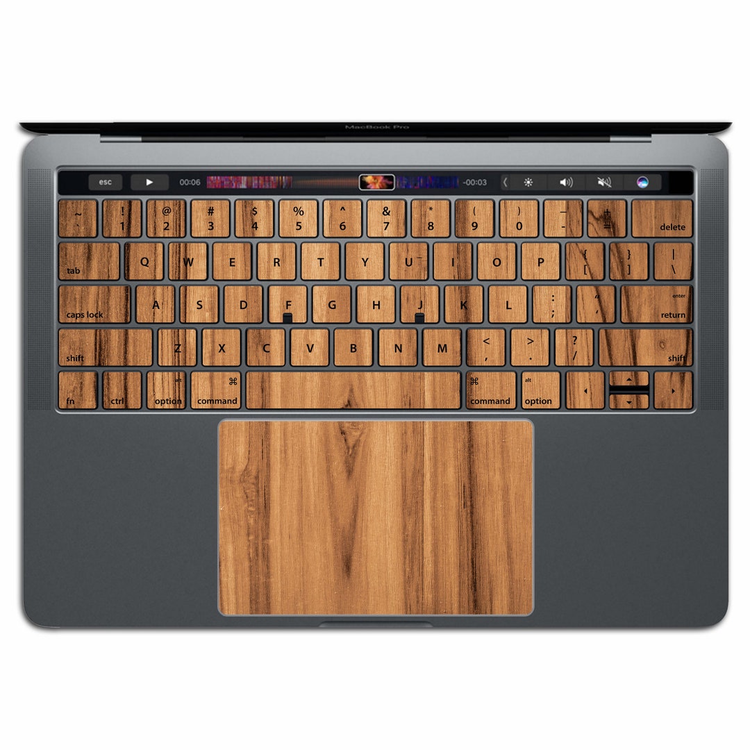 Wood MacBook Keyboard Stickers Wood MacBook Decal MacBook Sticker Key ...