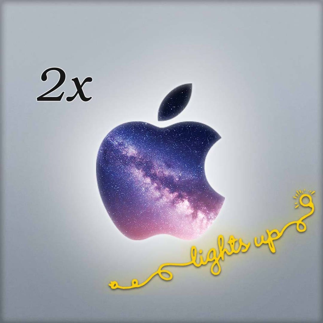 Apple MacBook Decal Space Apple Logo MacBook Sticker Purple GLOWING ...