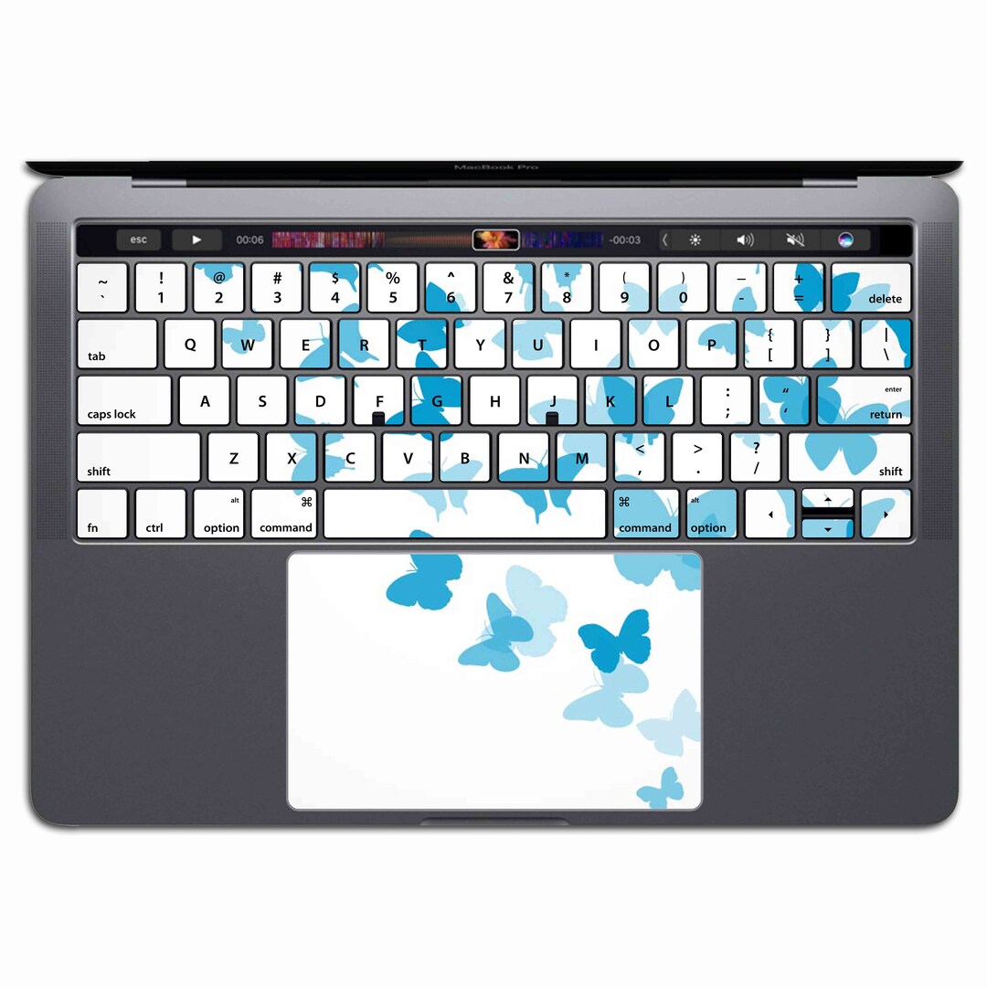 MacBook Keyboard Sticker Butterfly MacBook Keyboard Decal Blue Air ...