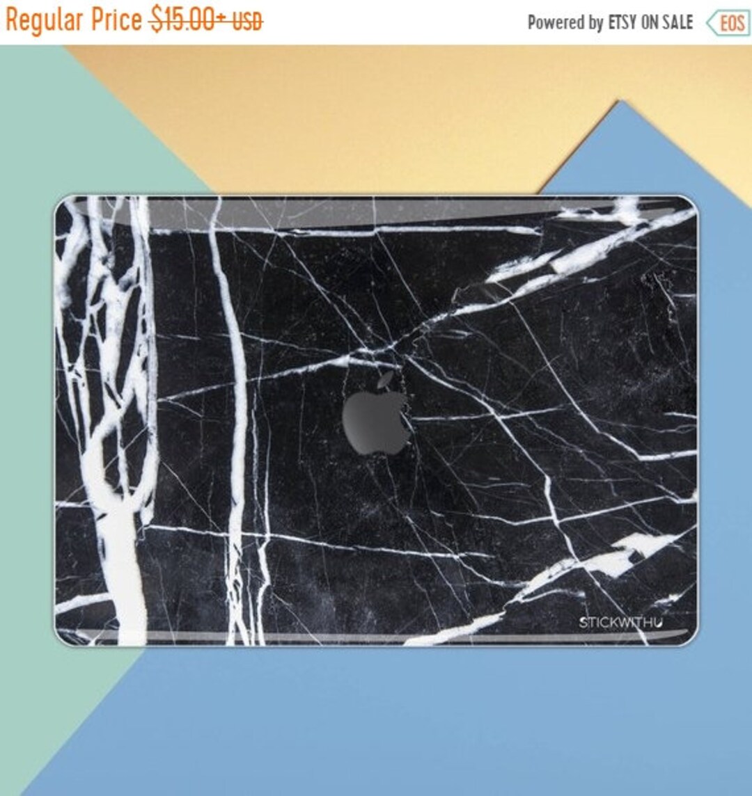 Black Marble MacBook Skin Marble MacBook Decal Marble MacBook Sticker ...