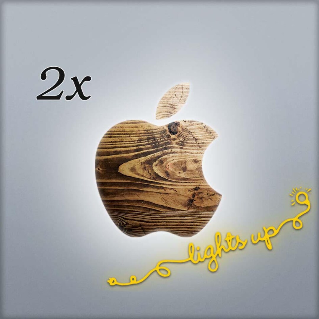 Apple MacBook Decal Wood Apple Logo MacBook Sticker GLOWING Apple Decal ...