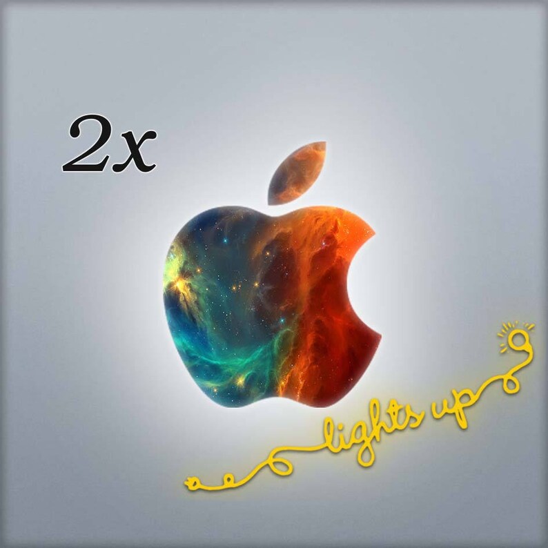 Apple MacBook Decal Apple Logo Galaxy MacBook Sticker GLOWING Apple ...