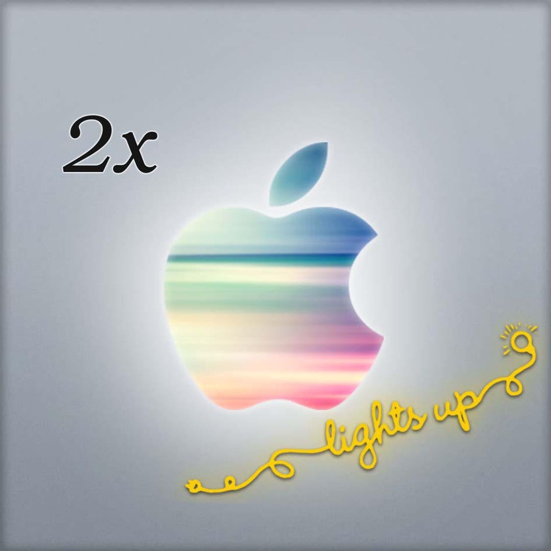 Apple MacBook Decal Apple Logo MacBook Sticker GLOWING Apple Decal Blue ...
