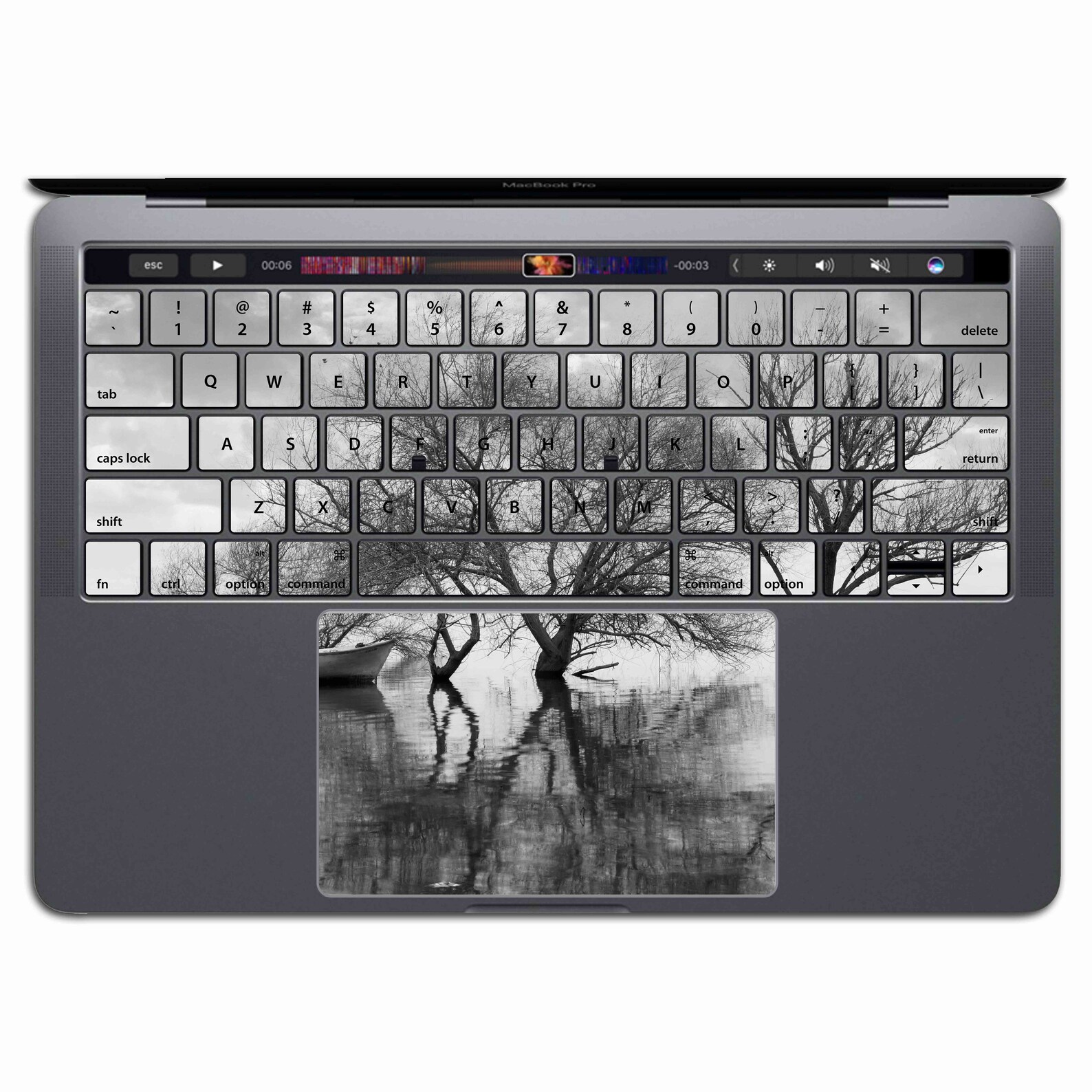 Grey MacBook Keyboard Stickers | Black MacBook Keyboard Decal Vinyl Pro ...
