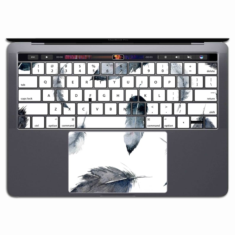 Feather MacBook Keyboard Stickers Black MacBook Keyboard | Etsy