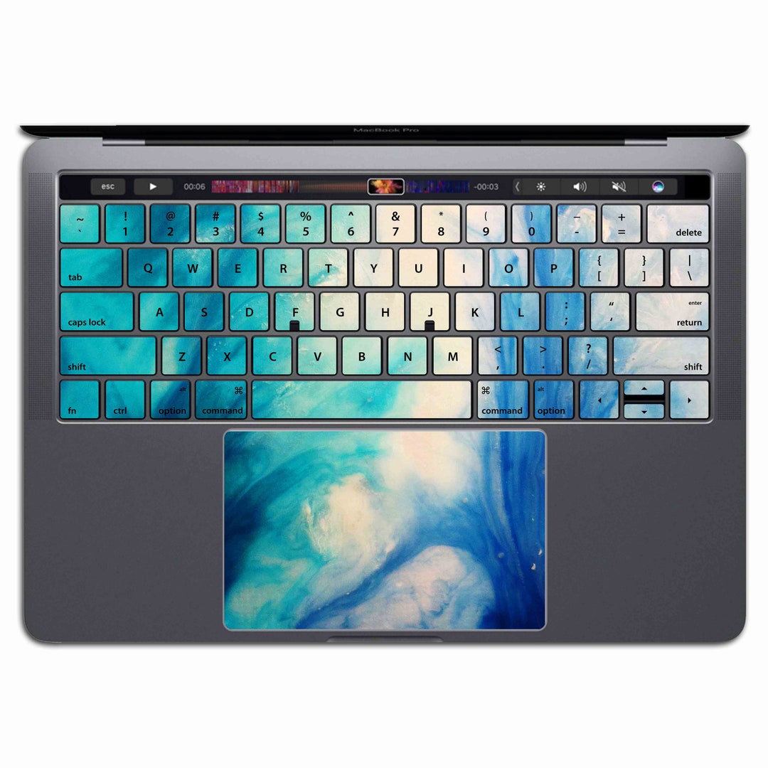 Marble MacBook Keyboard Stickers Blue MacBook Keyboard Decal Green ...
