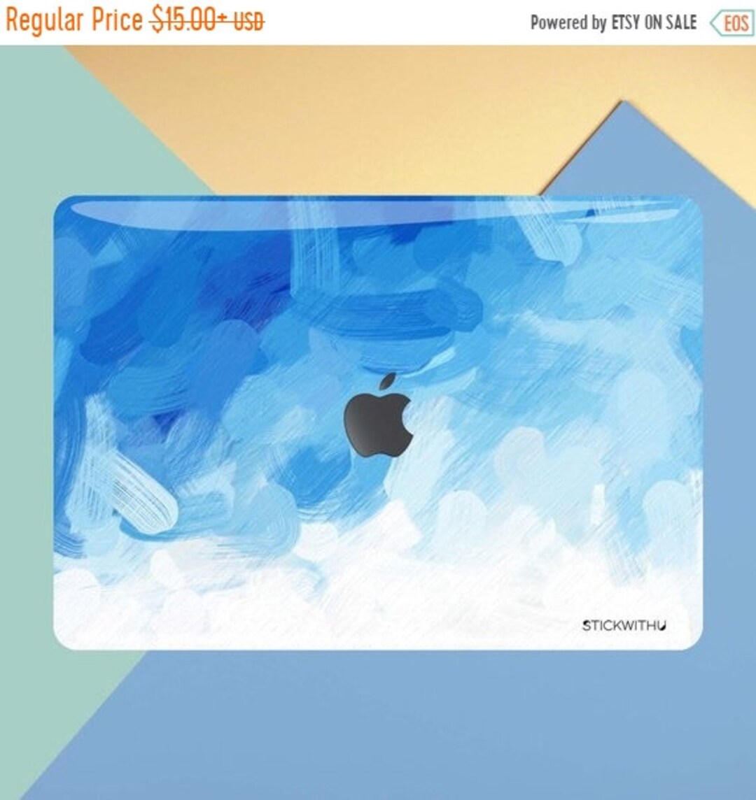 Watercolor MacBook Skin Pink Paint MacBook Decal MacBook Sticker Blue ...